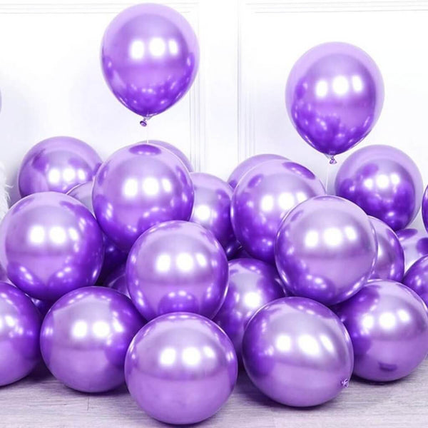 10pk 10" Metallic Chrome Purple Latex Balloons