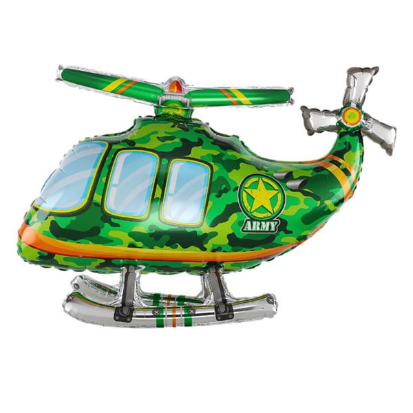 3D Standing Army Helicopter Foil Balloon