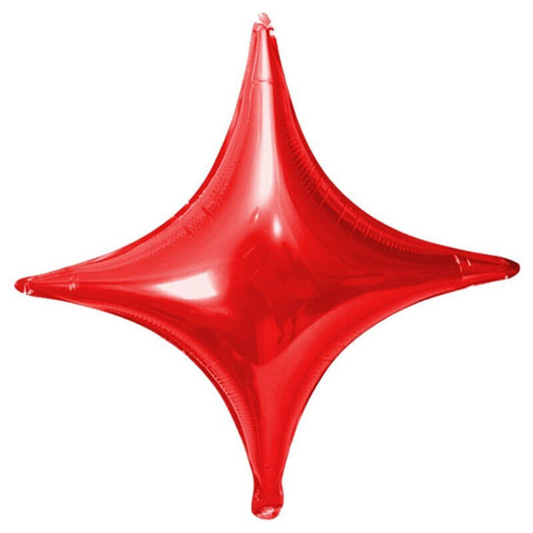 10pk Red Four Point Star Foil Balloons 9 Inch
