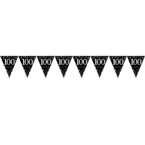 Sparkling Celebration 100 Prismatic Plastic Pennant Banner