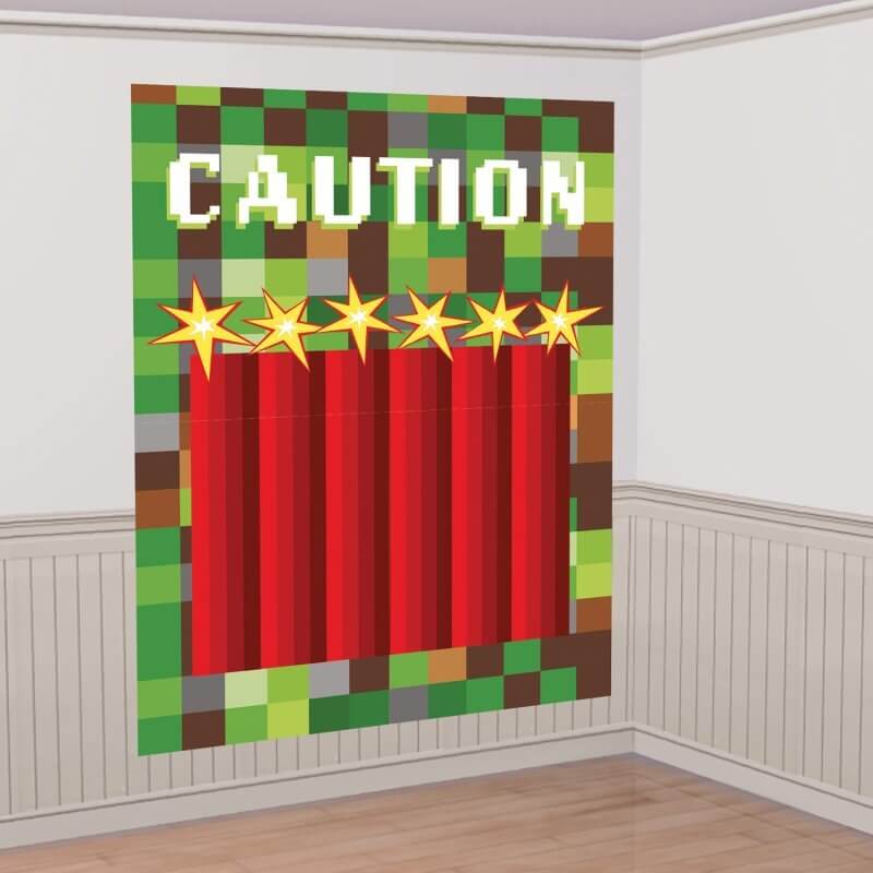 TNT Party Scene Setter Wall Decorating Kit | Minecraft Party Supplies
