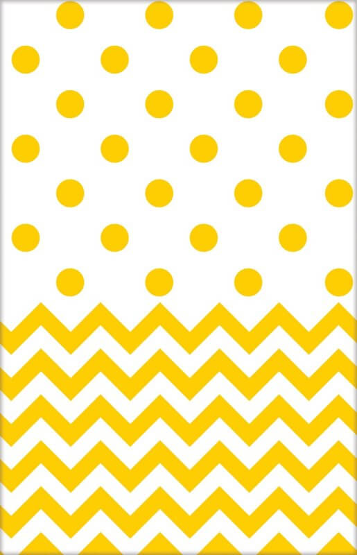 Chevron Polka Dot Tablecover - Sunshine Yellow