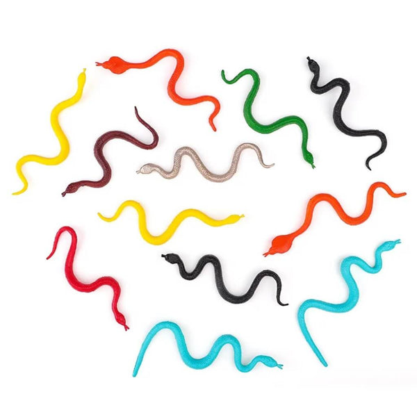 Assorted Plastic Snakes Favours 12pk