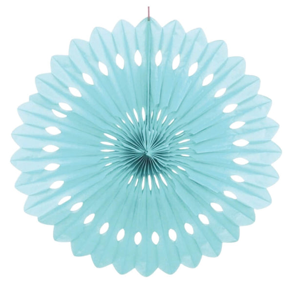Baby Blue Tissue Paper Decorative Party Fan - 5 Sizes
