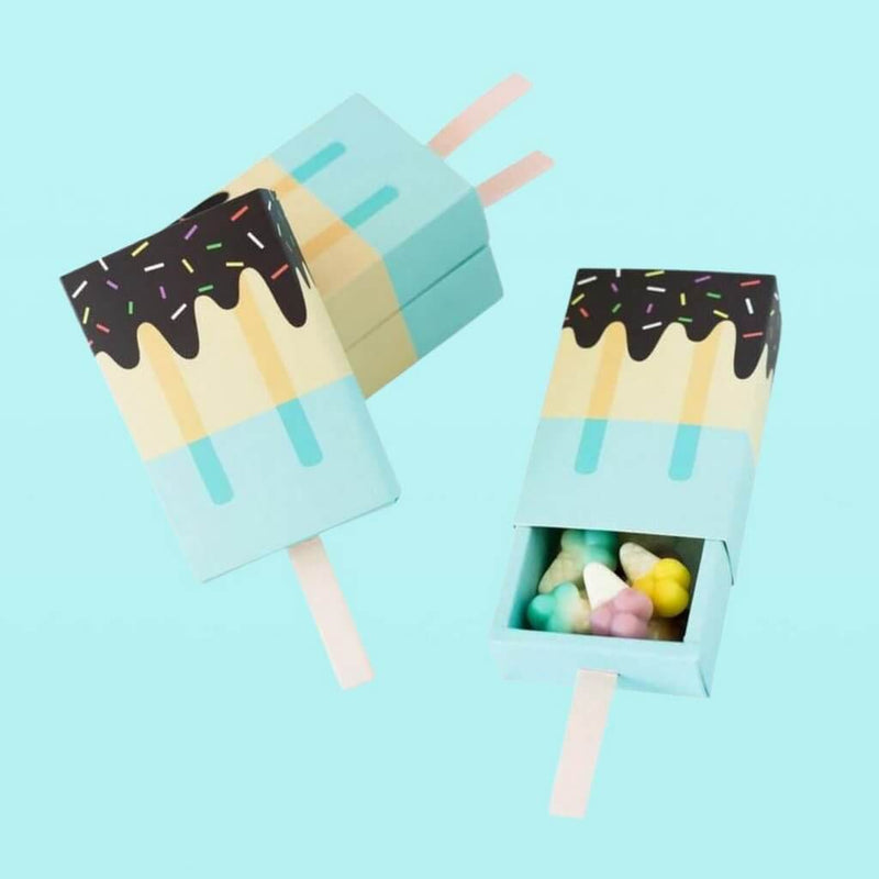 6pk Blue Ice Cream Treat Boxes - Party Favours | Online Party Supplies