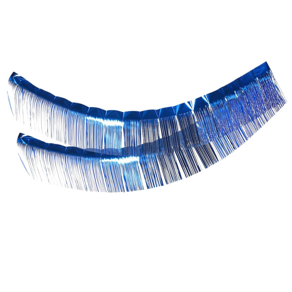 Metallic Blue Tinsel Fringe Foil Banner 3m