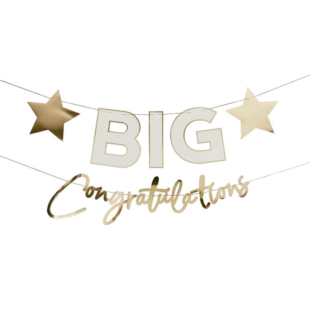 Gold big congratulations banner party decor