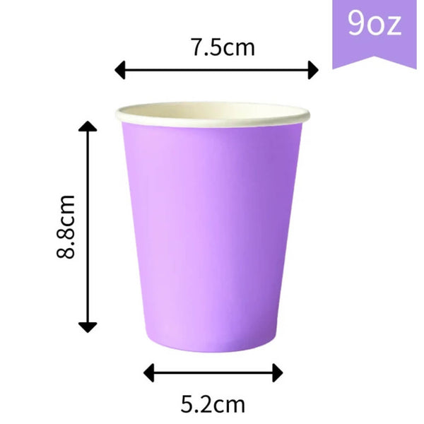 Light Purple Paper Cups 266ml 12pk