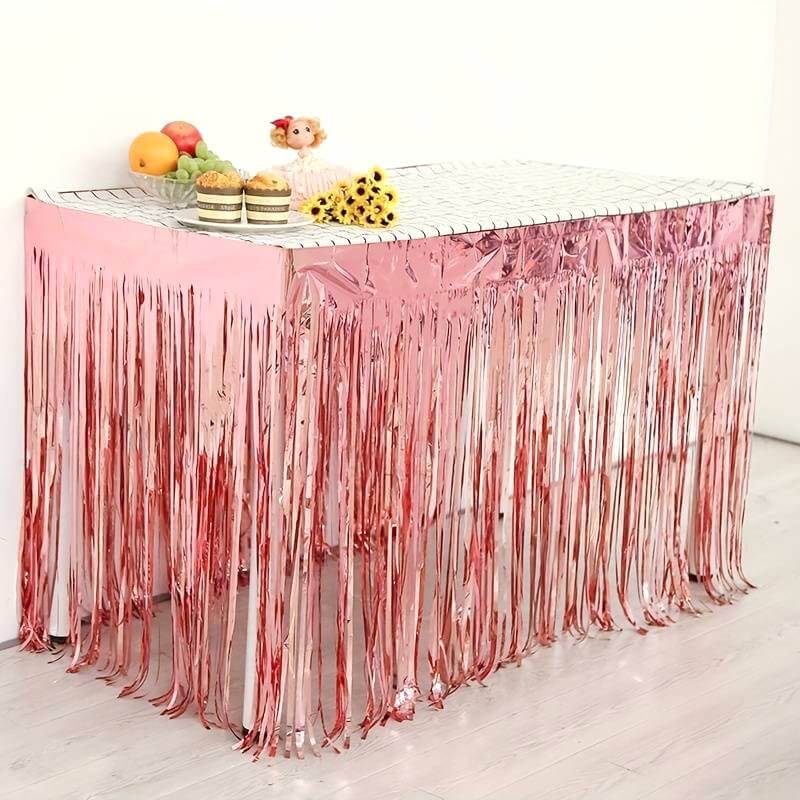 Metalic Foil Fringe Table Skirts - Table Decor | Online Party Supplies