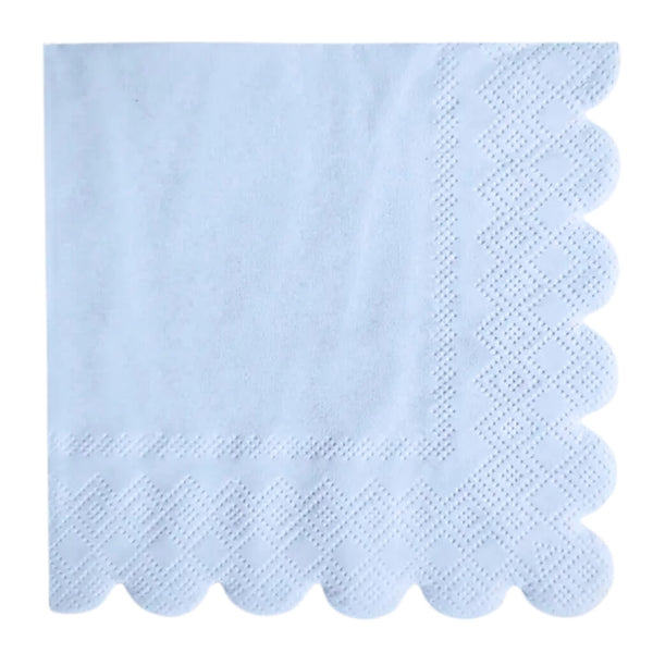 Pastel Blue Scalloped Edging Paper Napkins 10pk