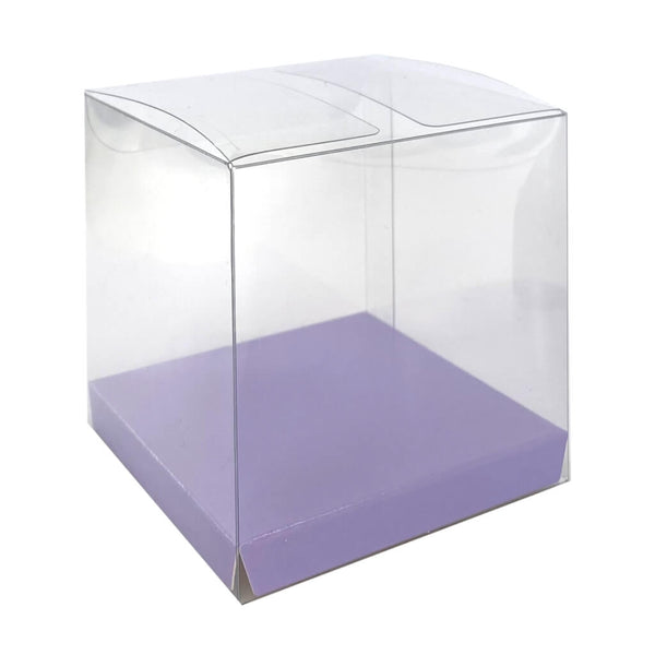 Pastel Lilac Clear Plastic Favour Boxes 10pk