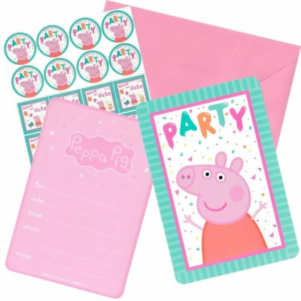 Peppa Pig Confetti Party Postcard Invitations 8pk