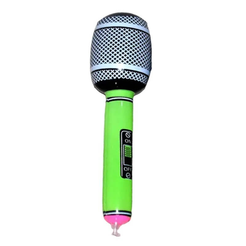PVC Inflatable Green Microphone Rock Musical Instrument