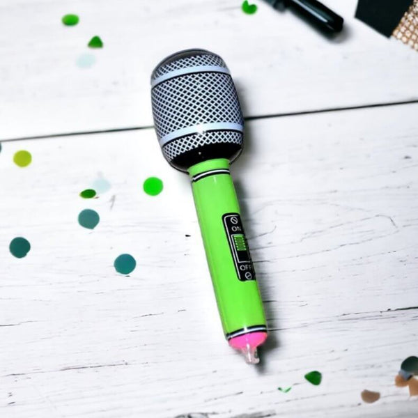 PVC Inflatable Green Microphone Rock Musical Instrument