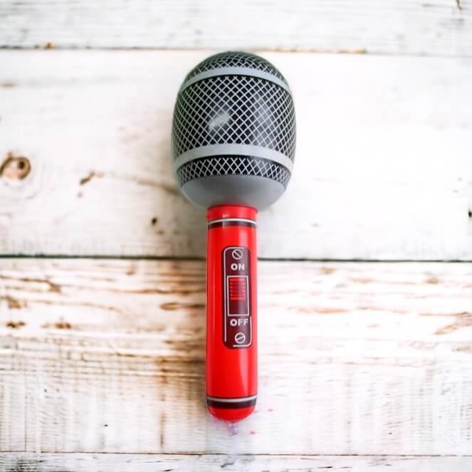 PVC Inflatable Red Microphone Rock Musical Instrument