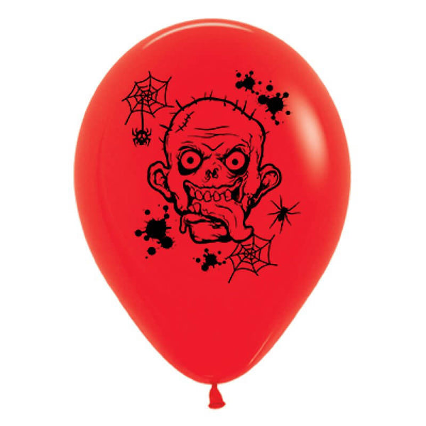 Zombie Horror Red Latex Balloons 30cm 6pk | Party Supplies