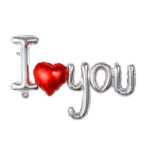 silver Romantic i love you red heart foil balloon for proposal