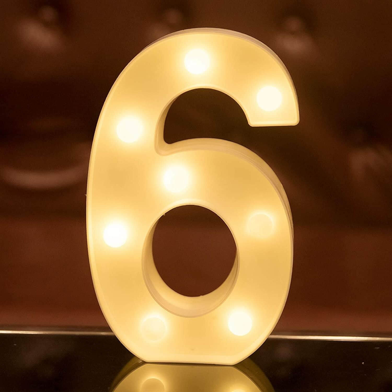 Warm White LED Light Up Number Sign Australia