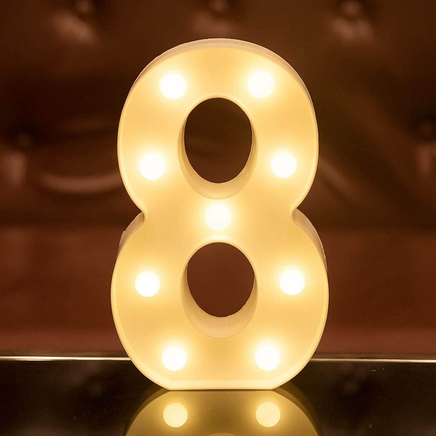 Warm White LED Light Up Number Sign Australia