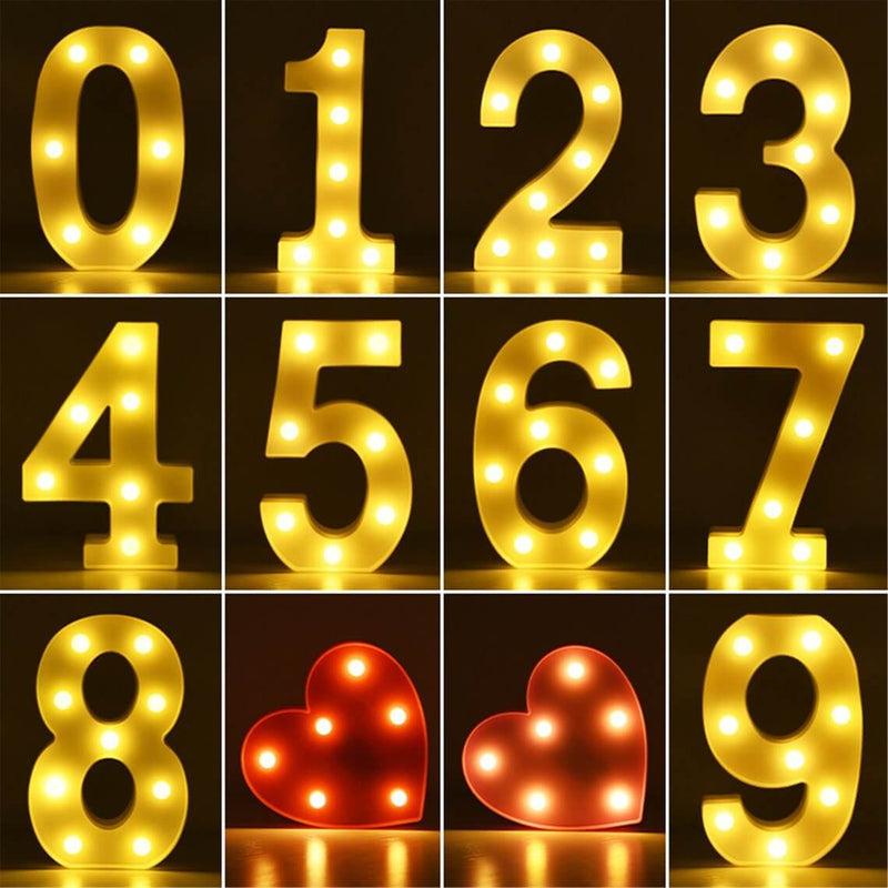 Warm White LED Light Up Number Sign | Online Party Supplies Australia