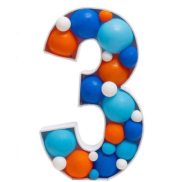 100cm Jumbo Balloon Mosaic Number Frame - Number 3