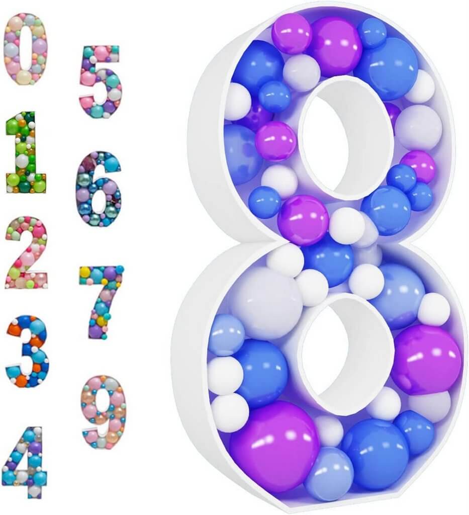 100cm Jumbo Balloon Mosaic Number Frame - Number 8
