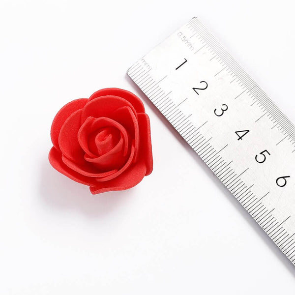 100pk Artificial Foam Red Rose Flower Heads