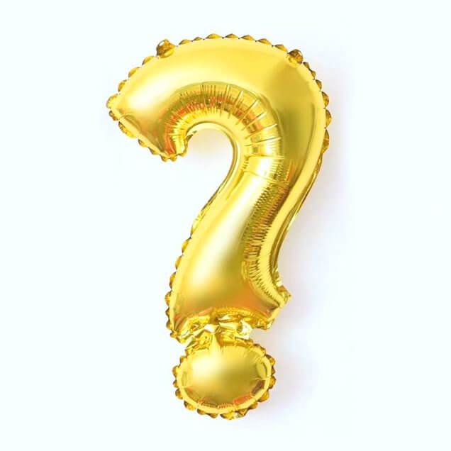 16" Metallic Gold Question Mark ? Gold Foil Balloon