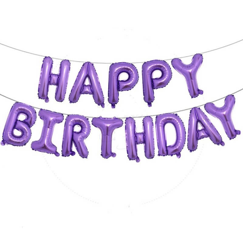 Purple Happy Birthday Banner
