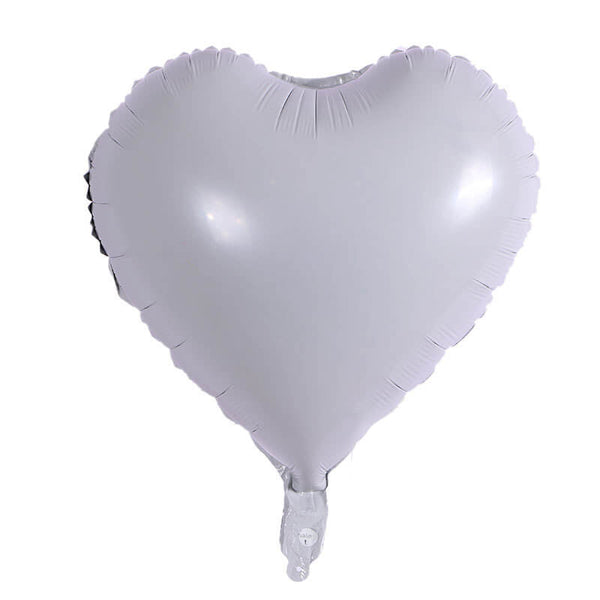 18-inch White Heart Foil Balloon Bouquet 10pk