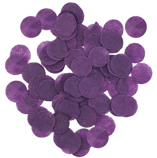 1.5cm Round Paper Confetti - Eggplant Purple