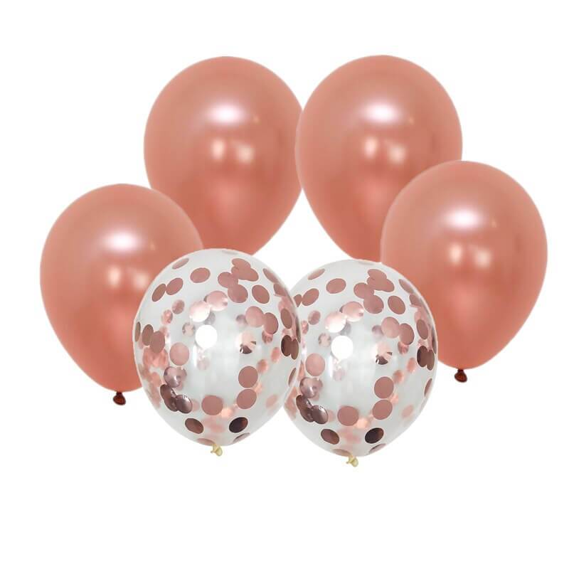 20pk 12" Rose Gold Confetti Party Balloon Bouquet