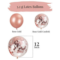 20pk 12" Rose Gold Confetti Party Balloon Bouquet