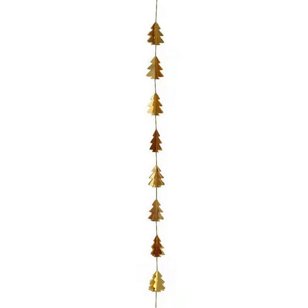 2m 3D Metallic Gold Christmas Tree Paper Garland