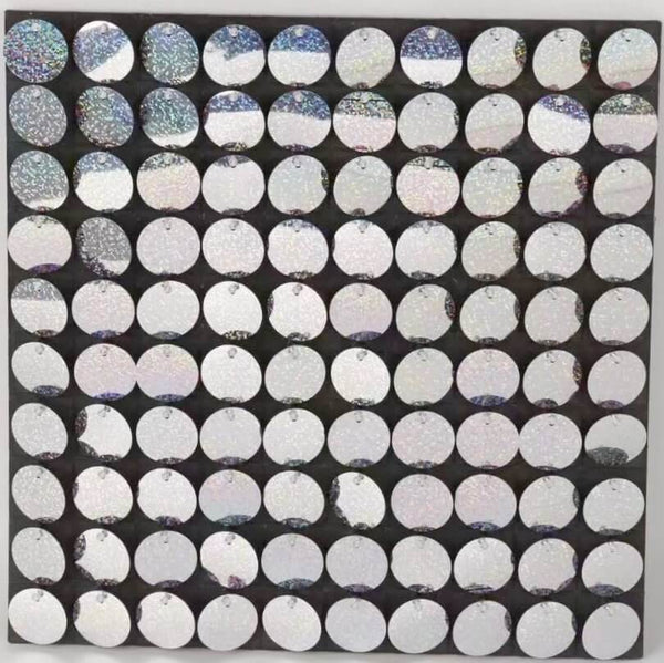 Shimmer Sequin Wall Panel - Round Laser Silver
