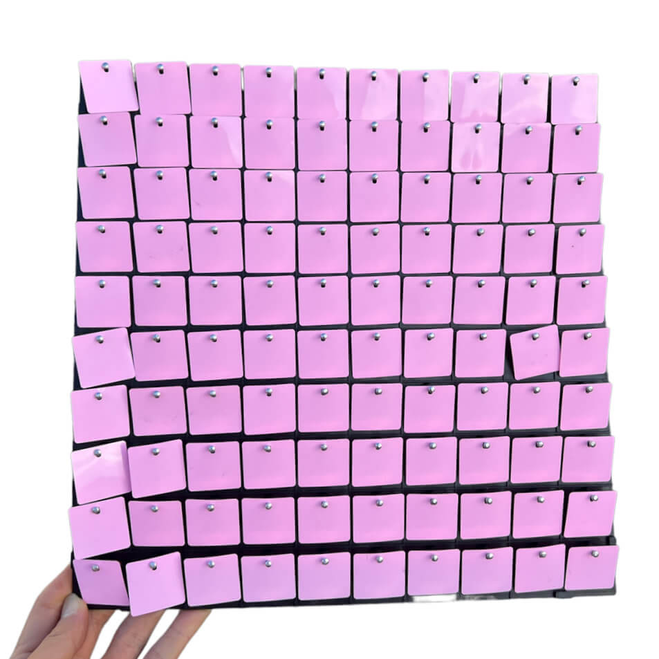 Pre-assembled Square Baby Pink Sequin Wall Panel Backdrop