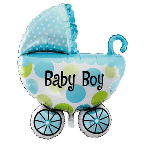 31" Giant Blue Baby Boy Pram Gender Reveal Foil Balloon - Online Party ...