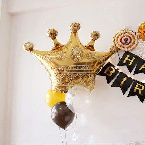 Jumbo Golden Crown Royal Themed Party Foil Balloon
