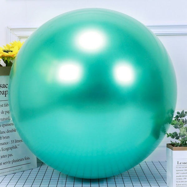 90cm Jumbo Round Metallic Chrome Green Party Balloon