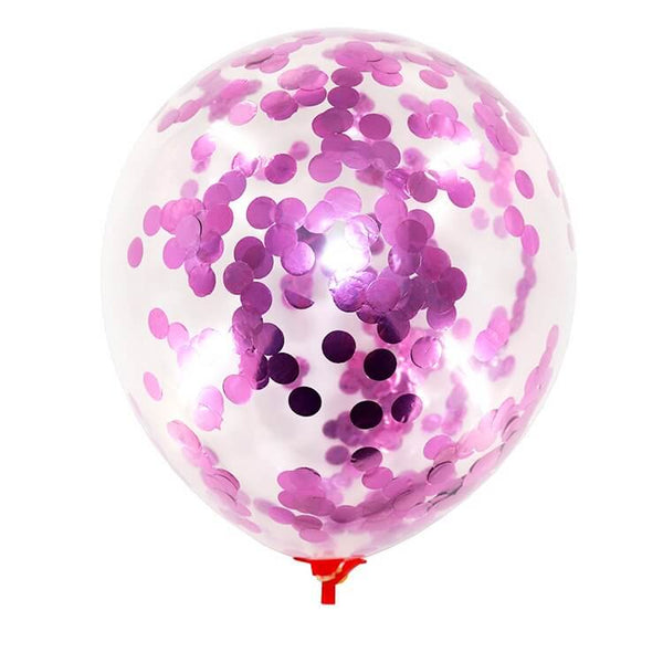 5" Mini Hot Pink Foil Confetti Balloon 10pk