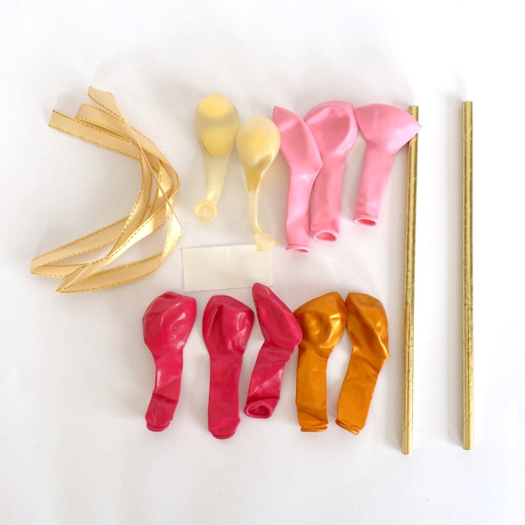 Mini Pink & Gold Confetti Balloon Garland Cake Topper Kit