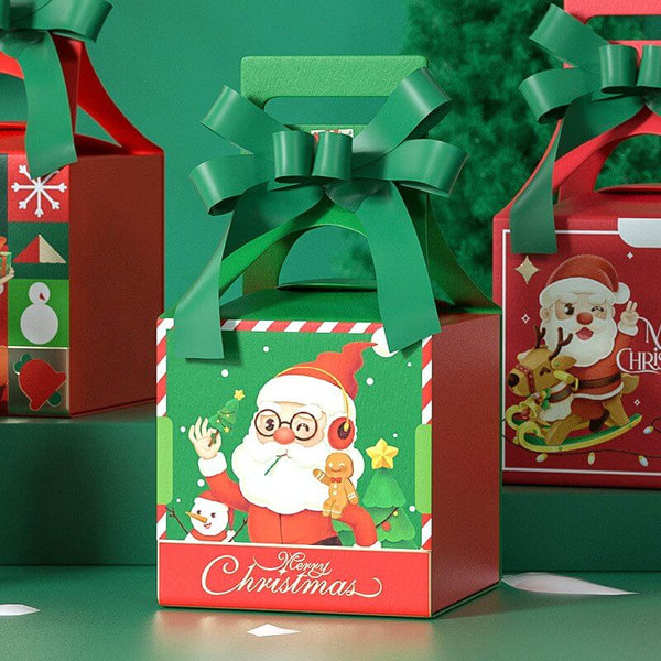 5pk Green Santa Wearing Glasses Christmas Treat Boxes