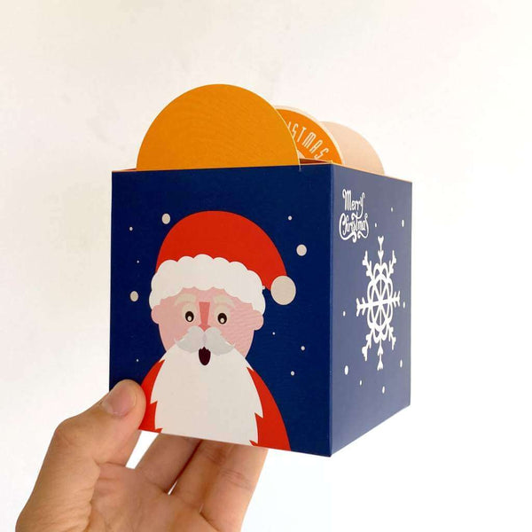 Navy Blue Merry Christmas Santa Candy Boxes 5pk