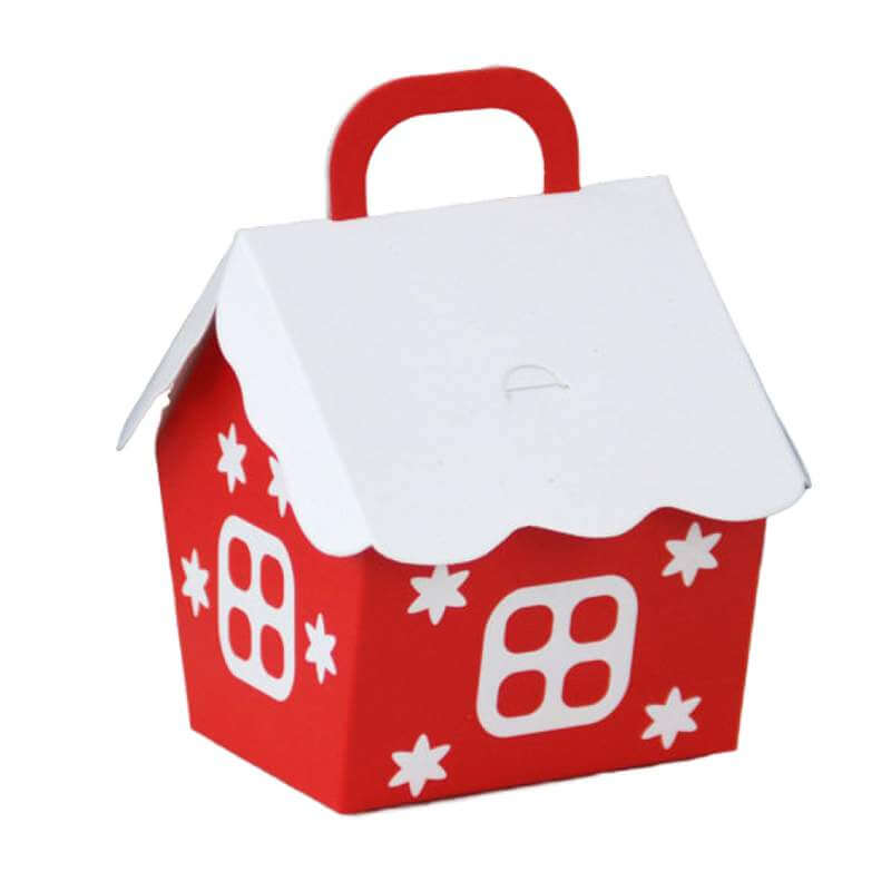 Red & White Christmas Candy House Box 5pk | Party Supplies