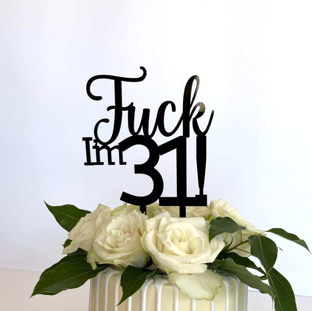 Acrylic Black Dirty 30 Naughty & Funny 30th Birthday Cake Topper
