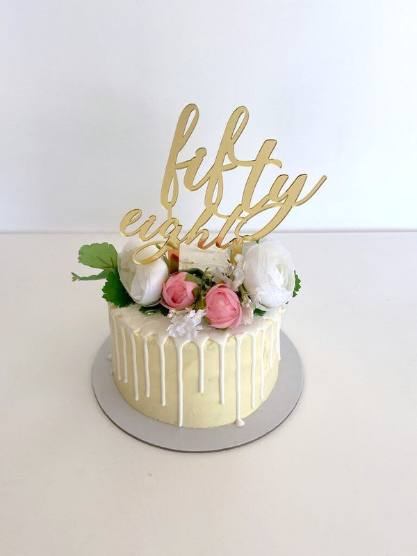 Acrylic Gold 'fifty eight' Birthday Cake Topper
