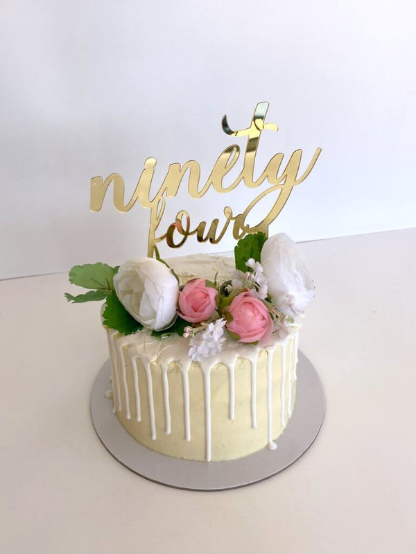 Acrylic Gold 'ninety four' Birthday Cake Topper