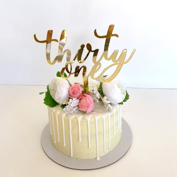 Acrylic Gold 'thirty one' Birthday Cake Topper