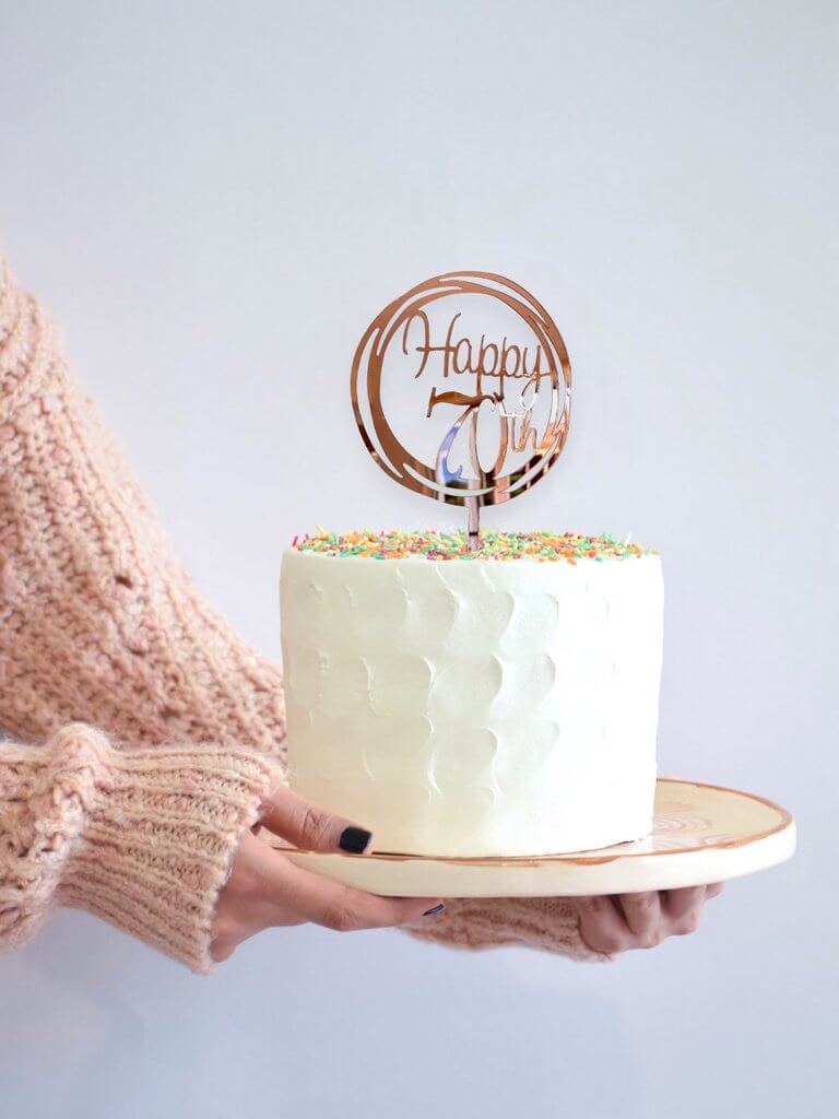 Rose Gold Mirror Cake Toppers | Elegant Party Decorations