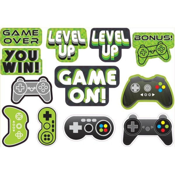 Amscan Level Up Gaming Cutouts Value 12pk | Party Supplies
